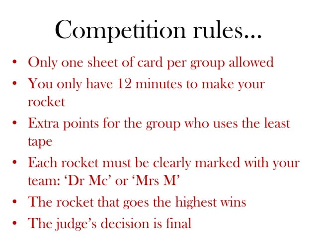 Rocket competition rules | PPTX