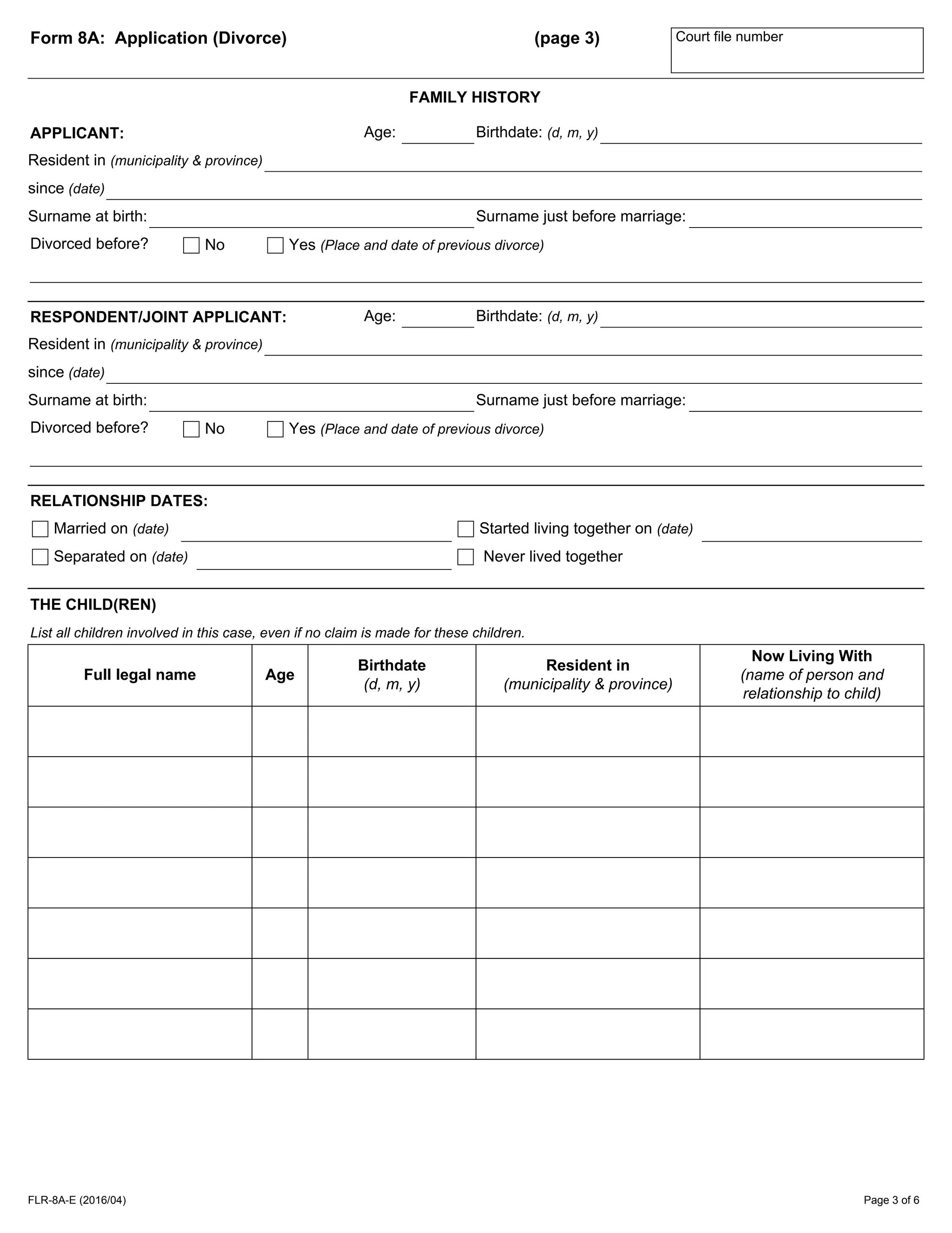 Rocket Divorce Form 8a | PDF