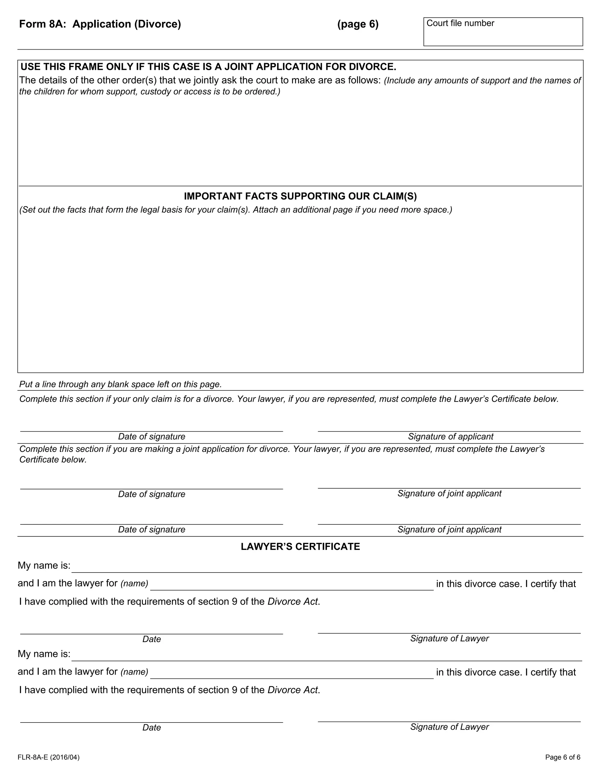 Rocket Divorce Form 8a | PDF