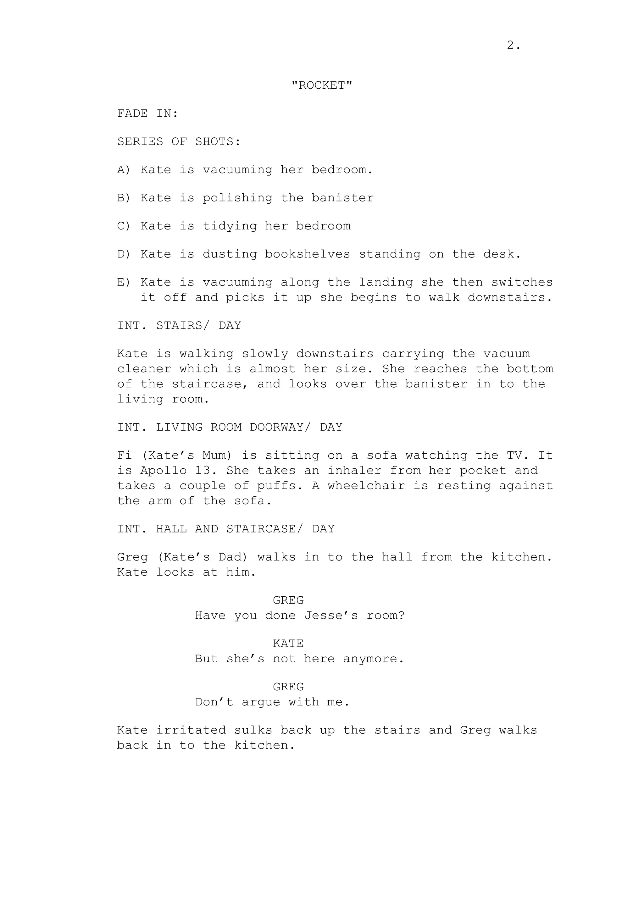 Rocket film script draft one | PDF