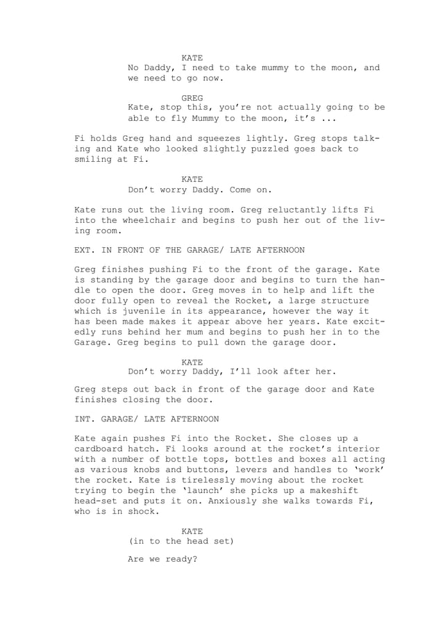 Rocket film script draft three | PAGES
