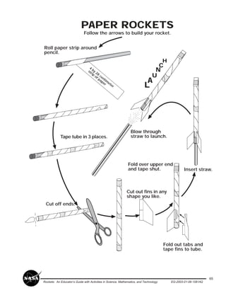 Nasa Paper Rocket Building Students