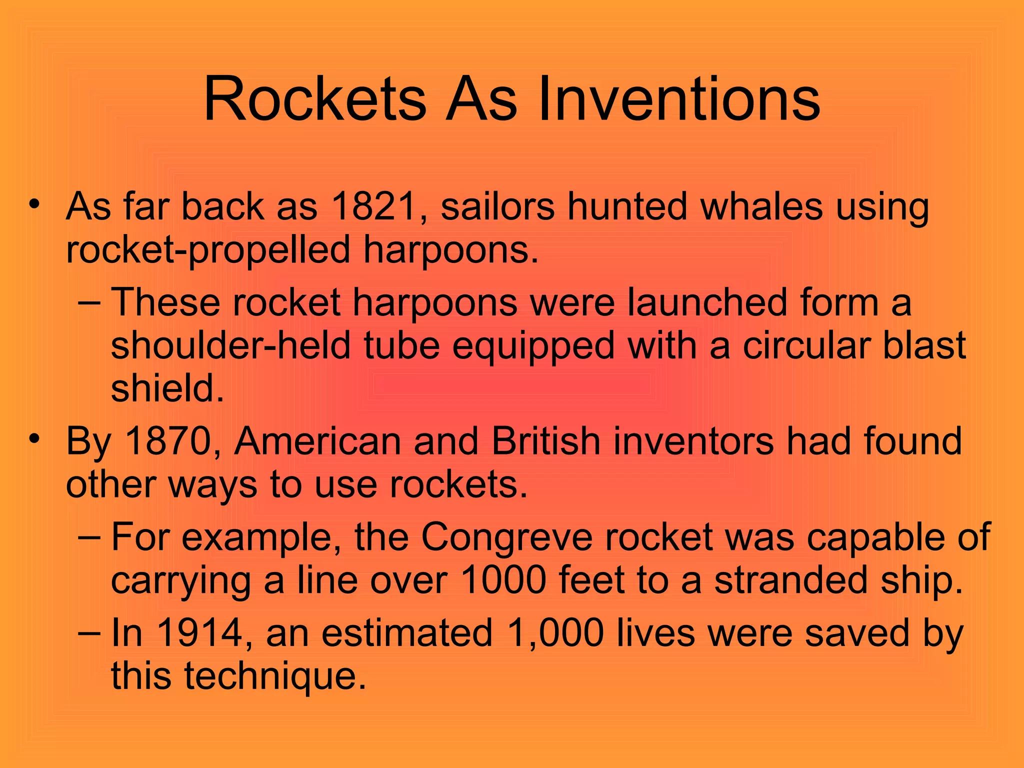 Rockets A Brief History Timeline | PPT