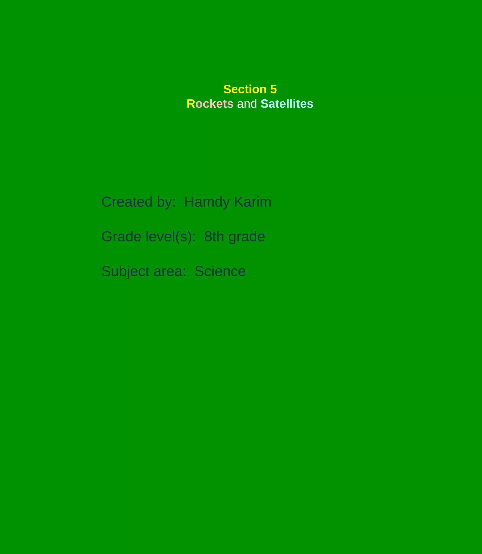 Rockets and satellites | PPT