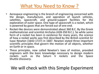 Rocket science experiment for class iv | PPTX