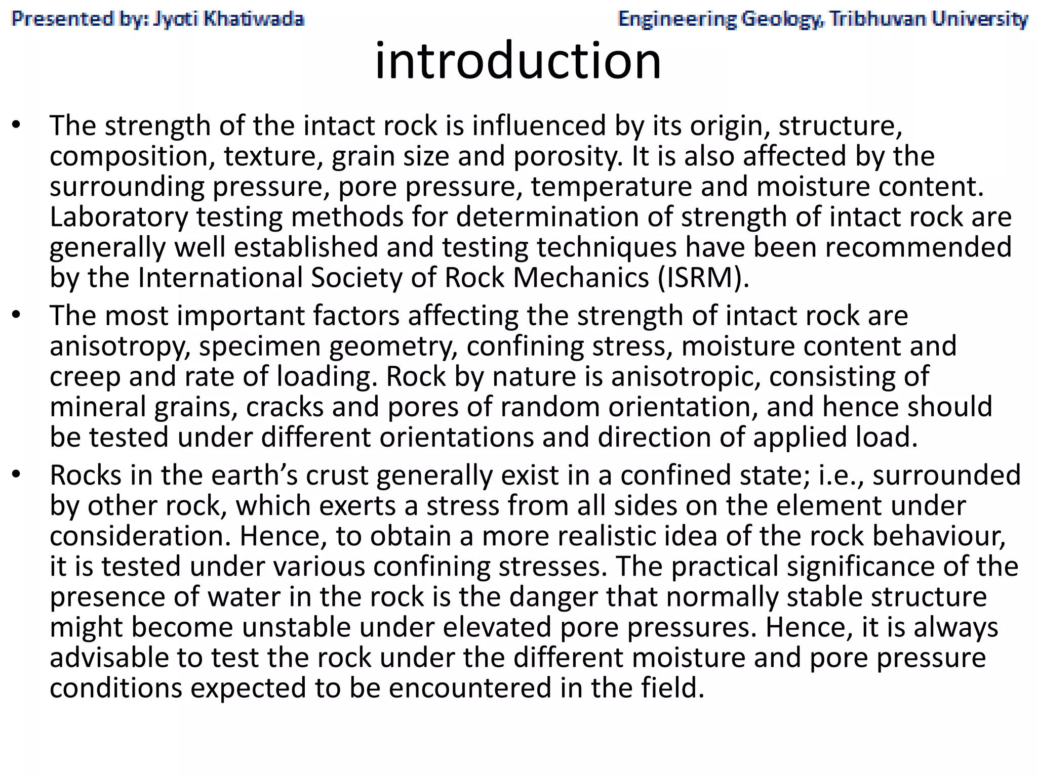 Rock failure criteria | PPTX | Geology | Science