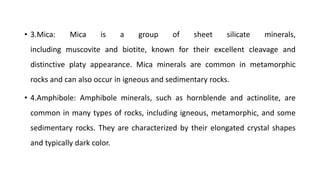MINERALOGY ROCK FORMING MINERALS BASIC DETAILS | PPTX