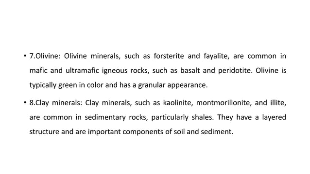 MINERALOGY ROCK FORMING MINERALS BASIC DETAILS | PPTX