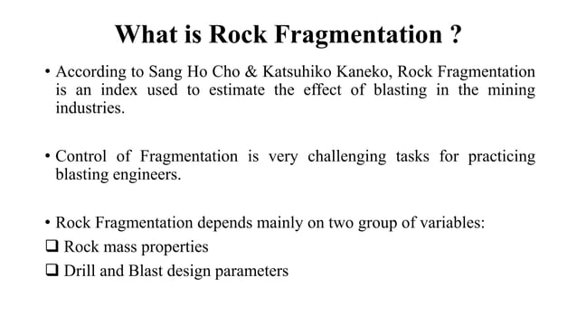 Rock Fragmentation Control In Opencast Mines Ppt
