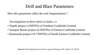 Rock fragmentation control in opencast mines | PPTX