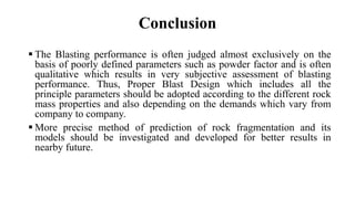 Rock fragmentation control in opencast mines | PPT