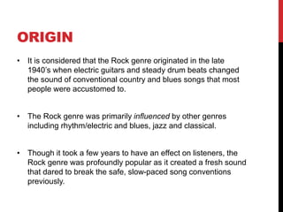 Genre history - Rock | PPTX | Classic Rock | Rock Music