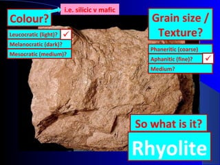 Rock identification igneous kc | PPT