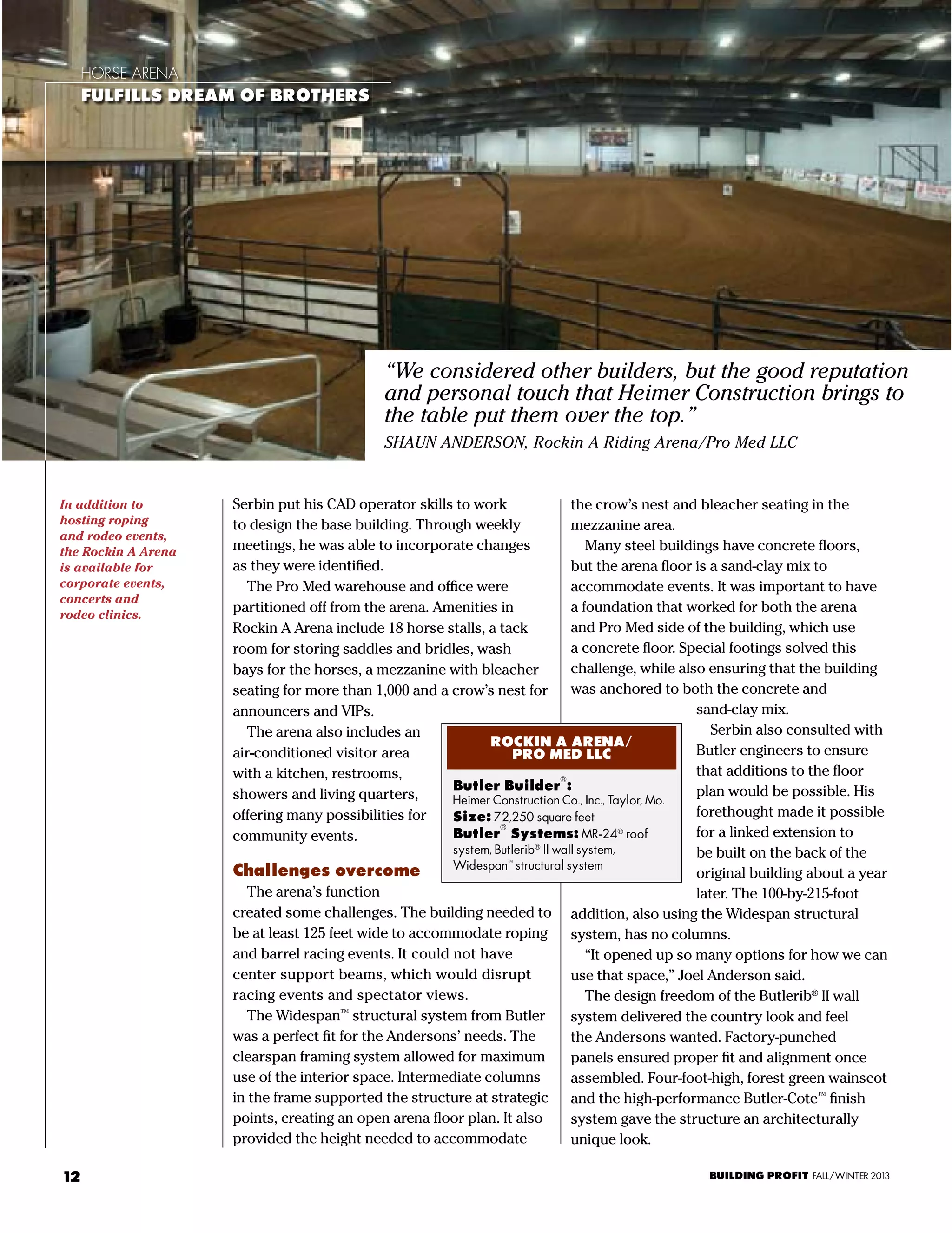 Horse arena fulfills dream of brothers | PDF