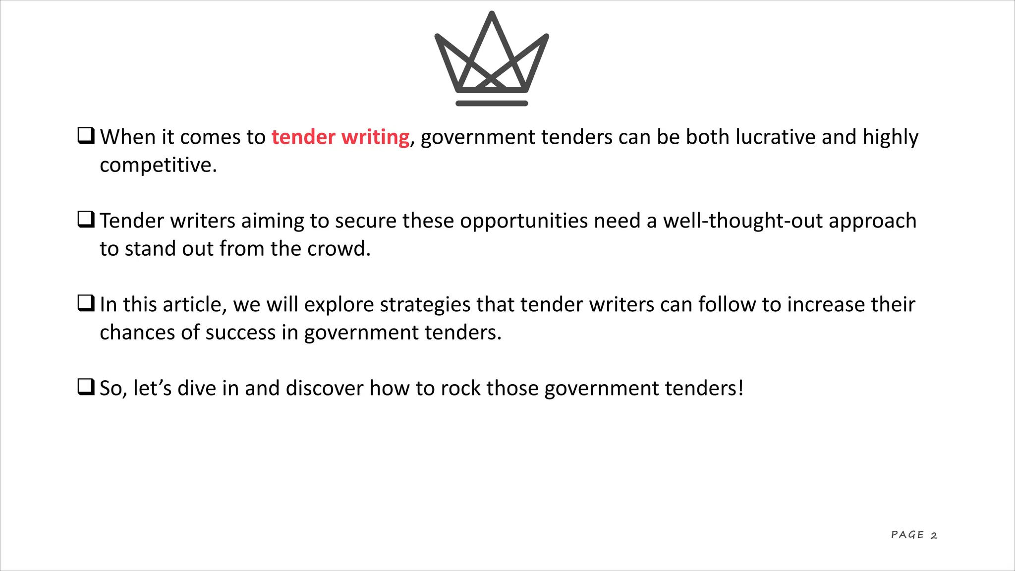 Rocking Government Tenders: Strategies to Follow | PPT