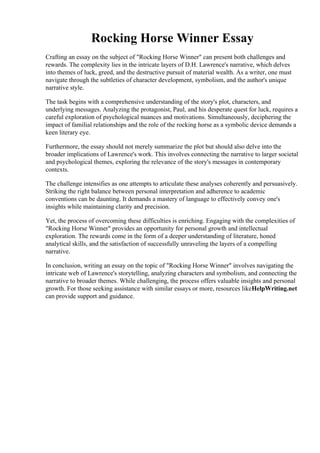 Rocking Horse Winner Essay.pdf