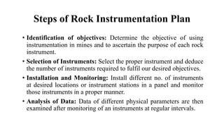 Rock instrumentation for performance study of fill material in an ...