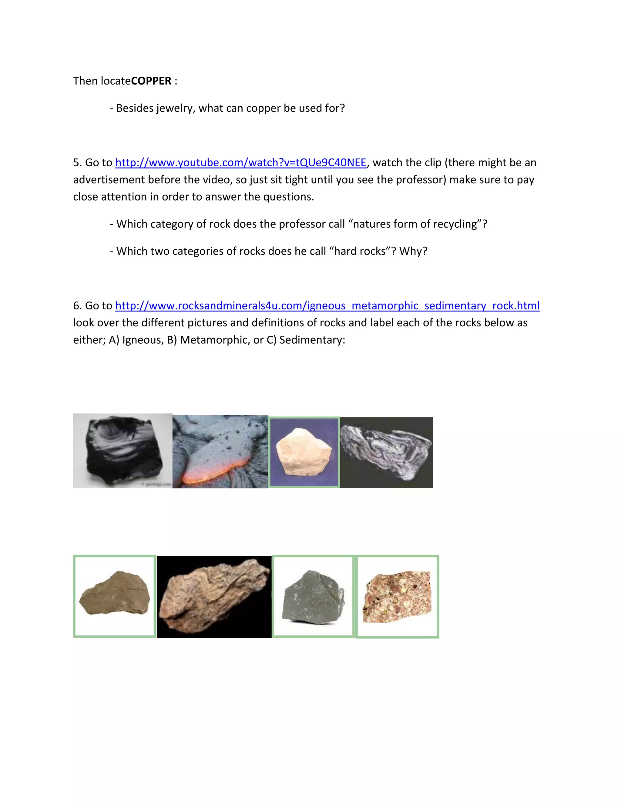 Rockin with rocks and minerals | DOCX | Geology | Science