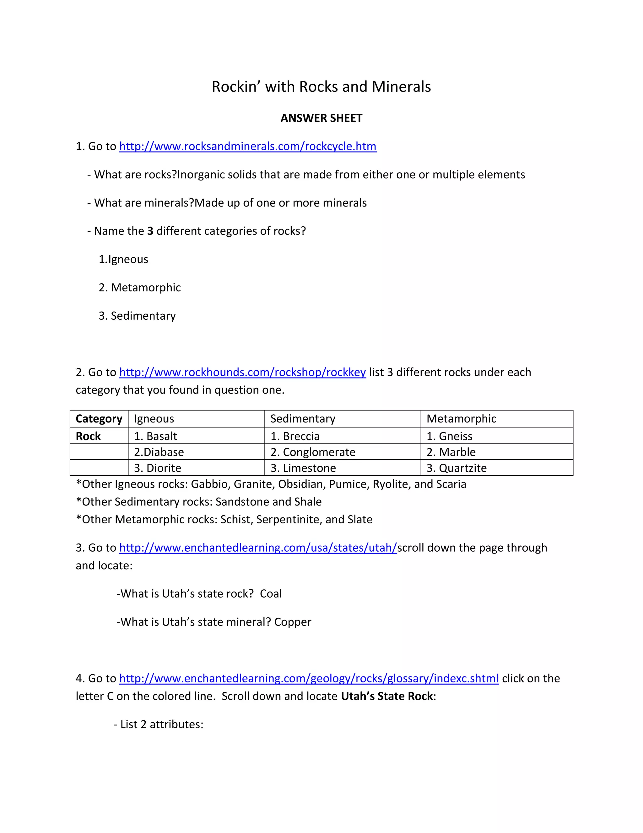 Rockin with rocks and minerals | DOCX | Geology | Science