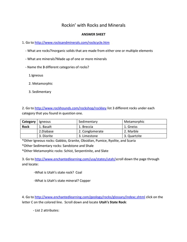 Rockin with rocks and minerals | DOCX | Geology | Science