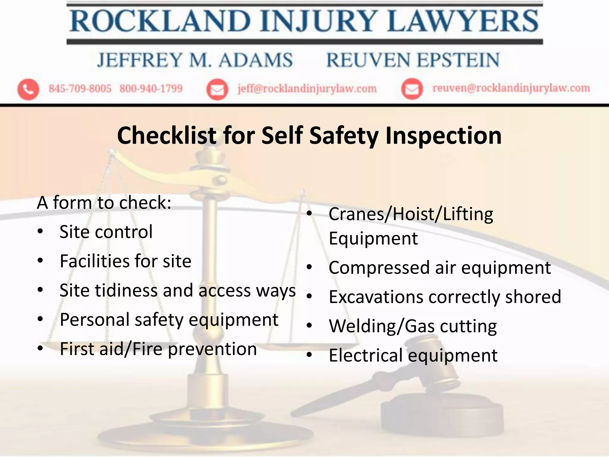 Construction site safety checklist | PPT