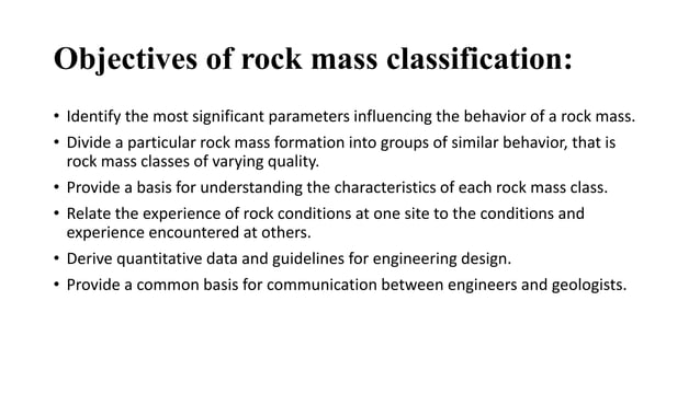 ROCK MASS CLASSIFICATION.pptx | Album-oriented Rock | Rock Music