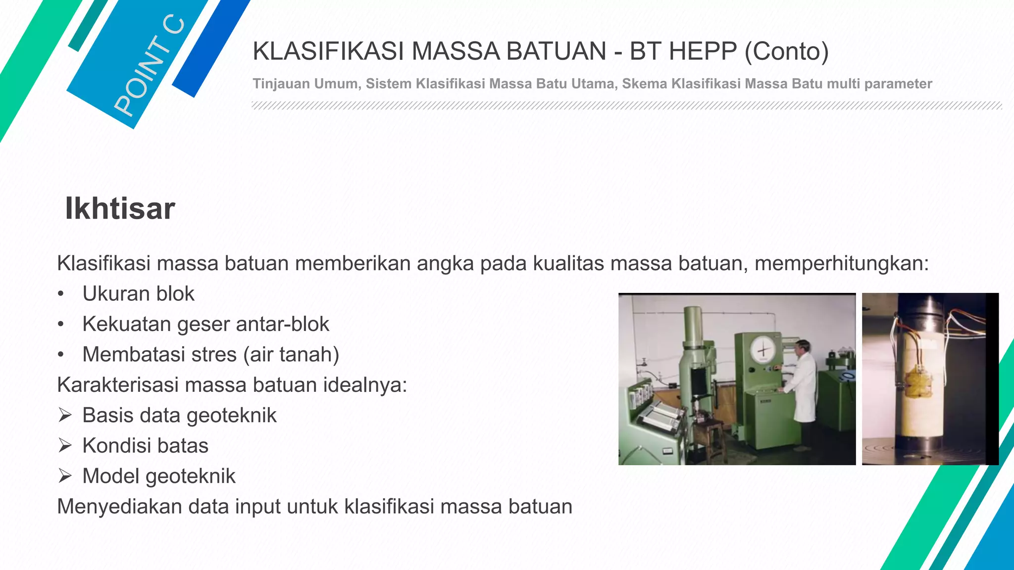 Rock Mass Classification (Klasifikasi Massa Batuan) | PPTX