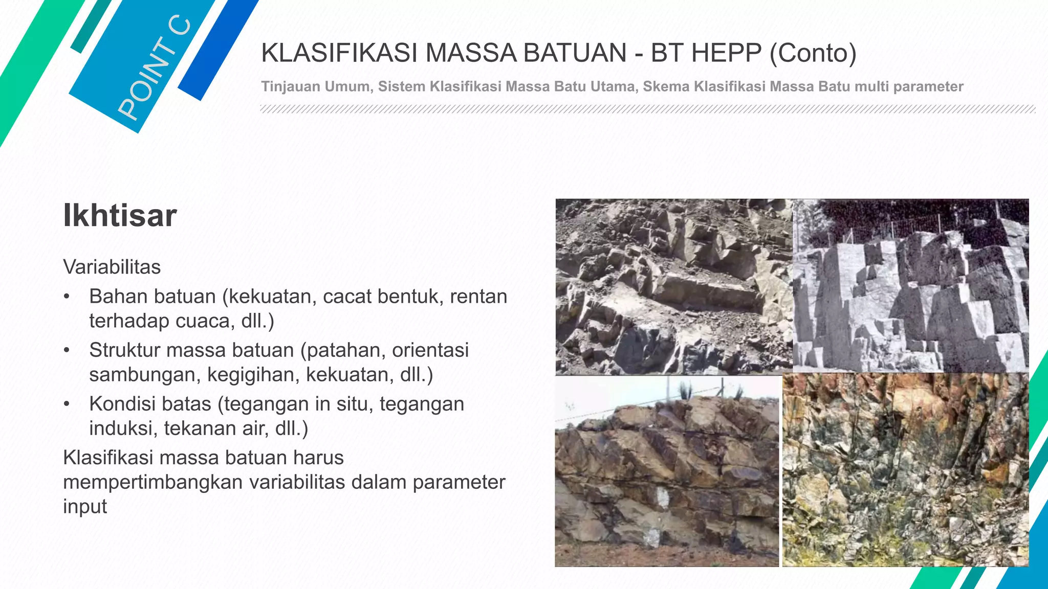 Rock Mass Classification (Klasifikasi Massa Batuan) | PPTX