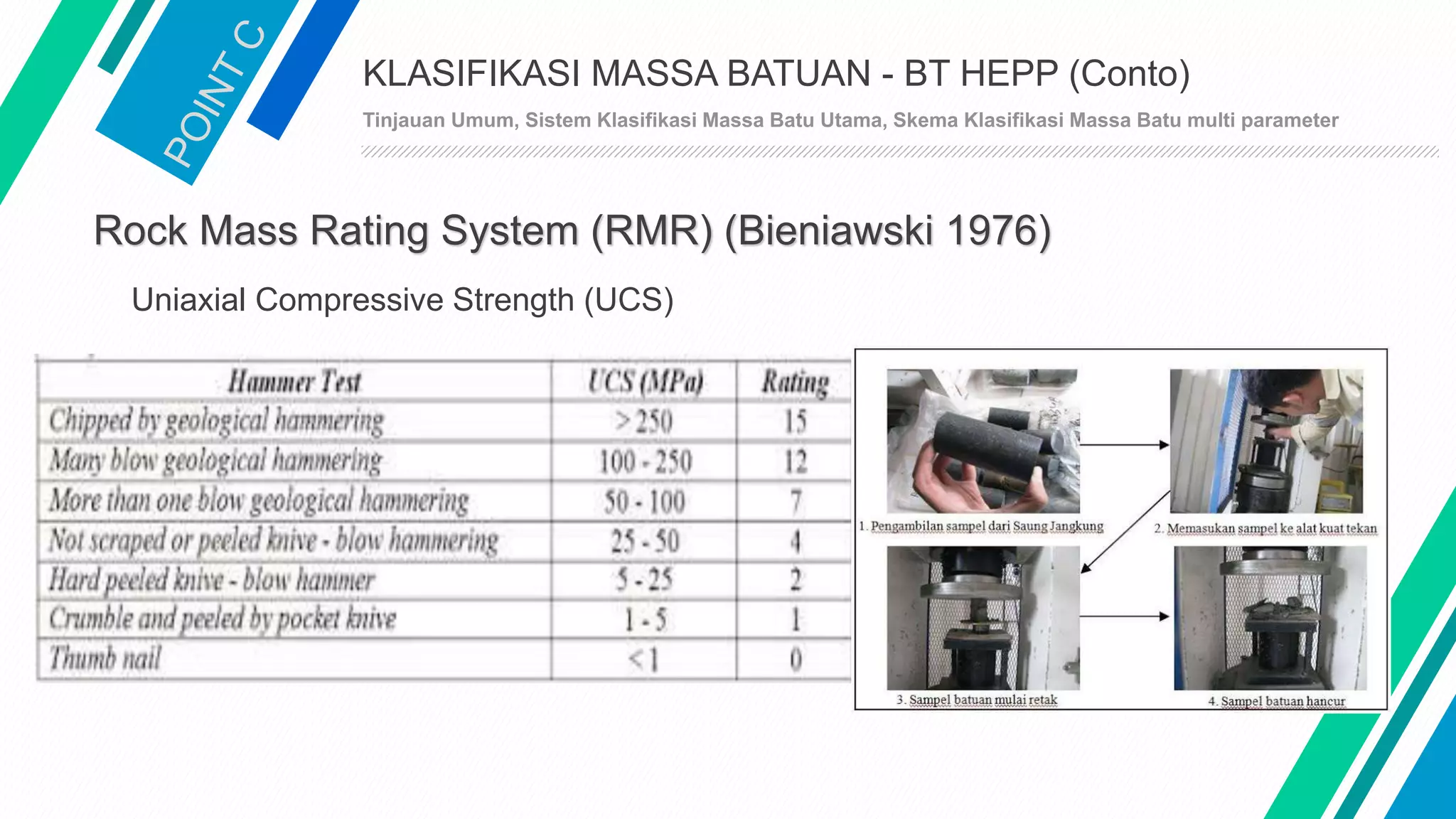 Rock Mass Classification (Klasifikasi Massa Batuan) | PPTX