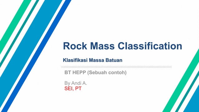 Rock Mass Classification (Klasifikasi Massa Batuan) | PPTX