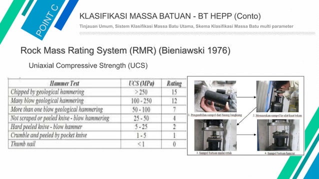 Rock Mass Classification (Klasifikasi Massa Batuan) | PPTX