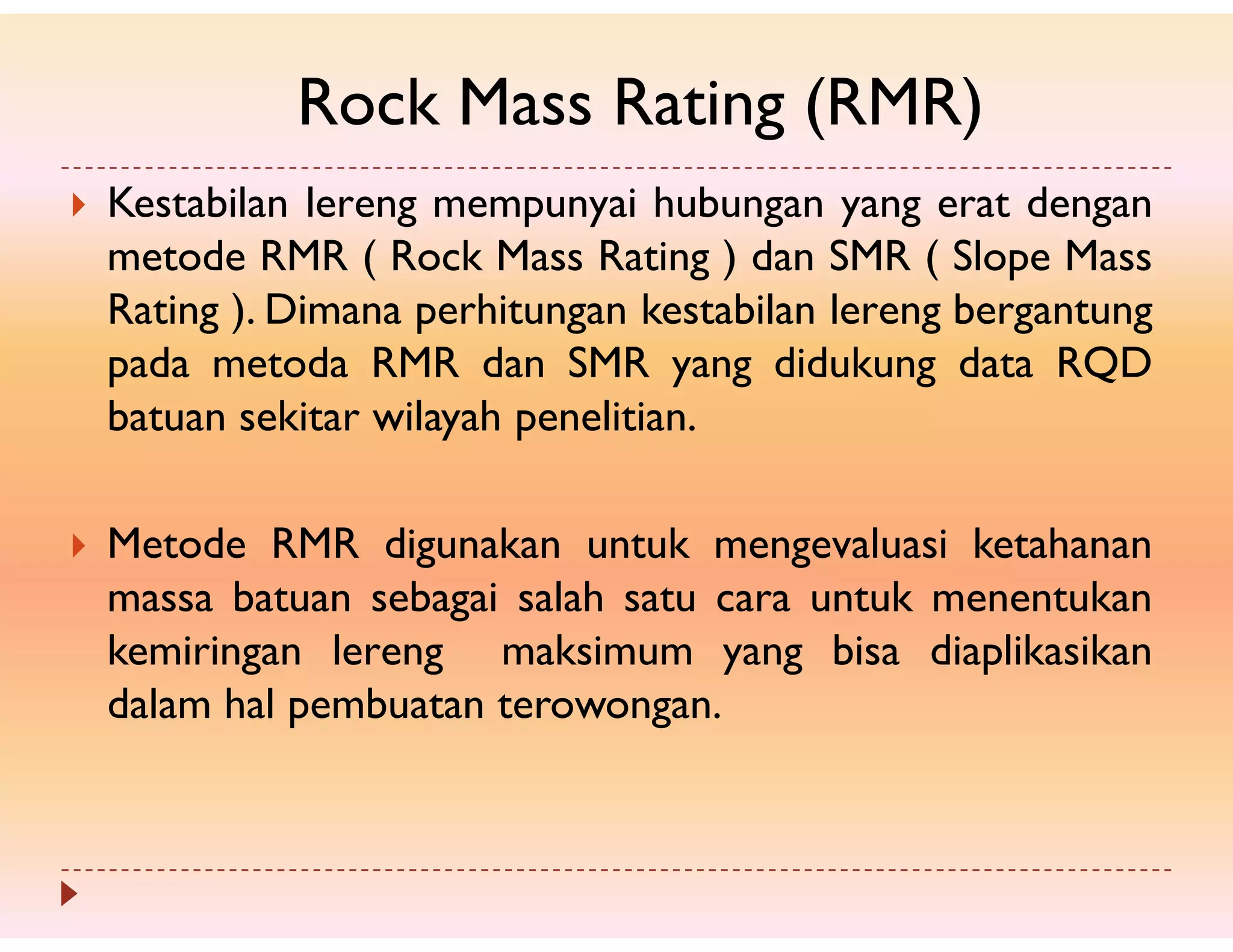 Rock mass classification system | PDF