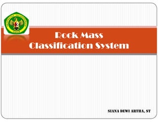 Rock mass classification system | PDF