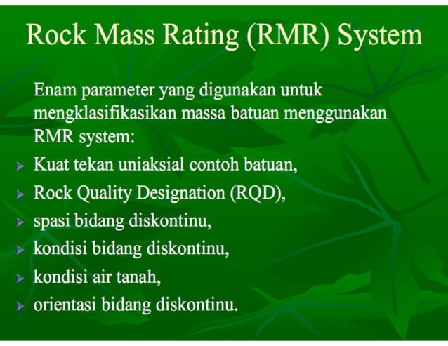 Rock mass classification system | PDF