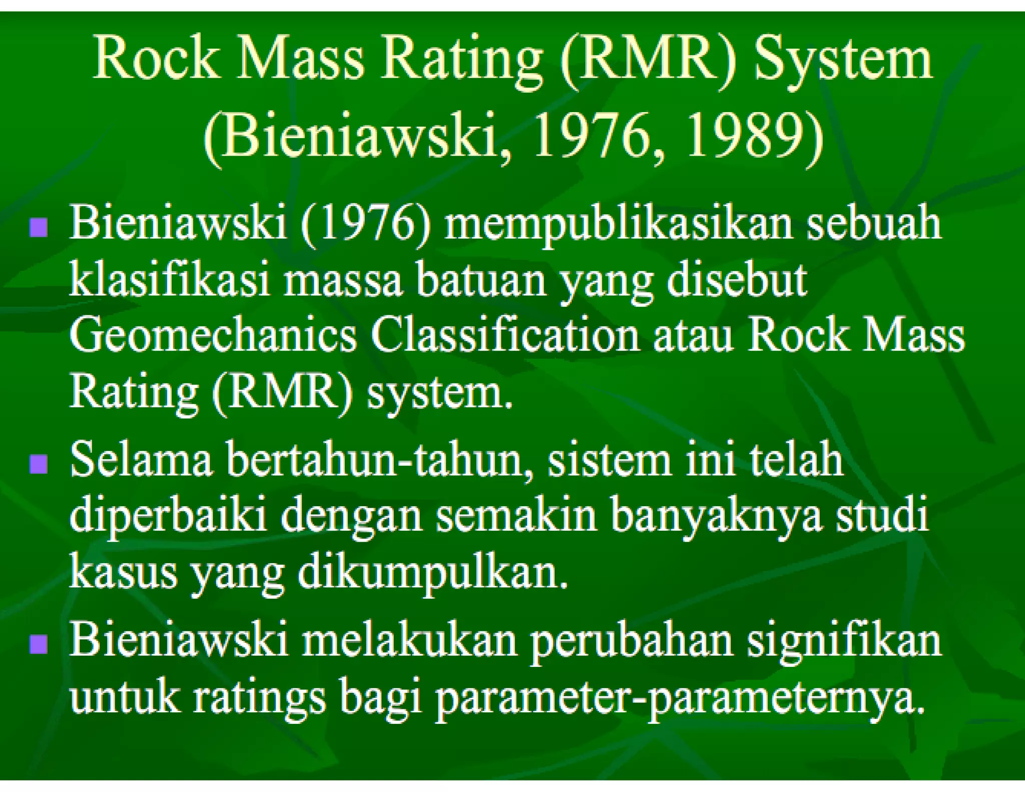 Geoteknik Tambang-Rock mass classification system | PDF