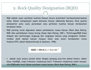 Geoteknik Tambang-Rock mass classification system | PDF