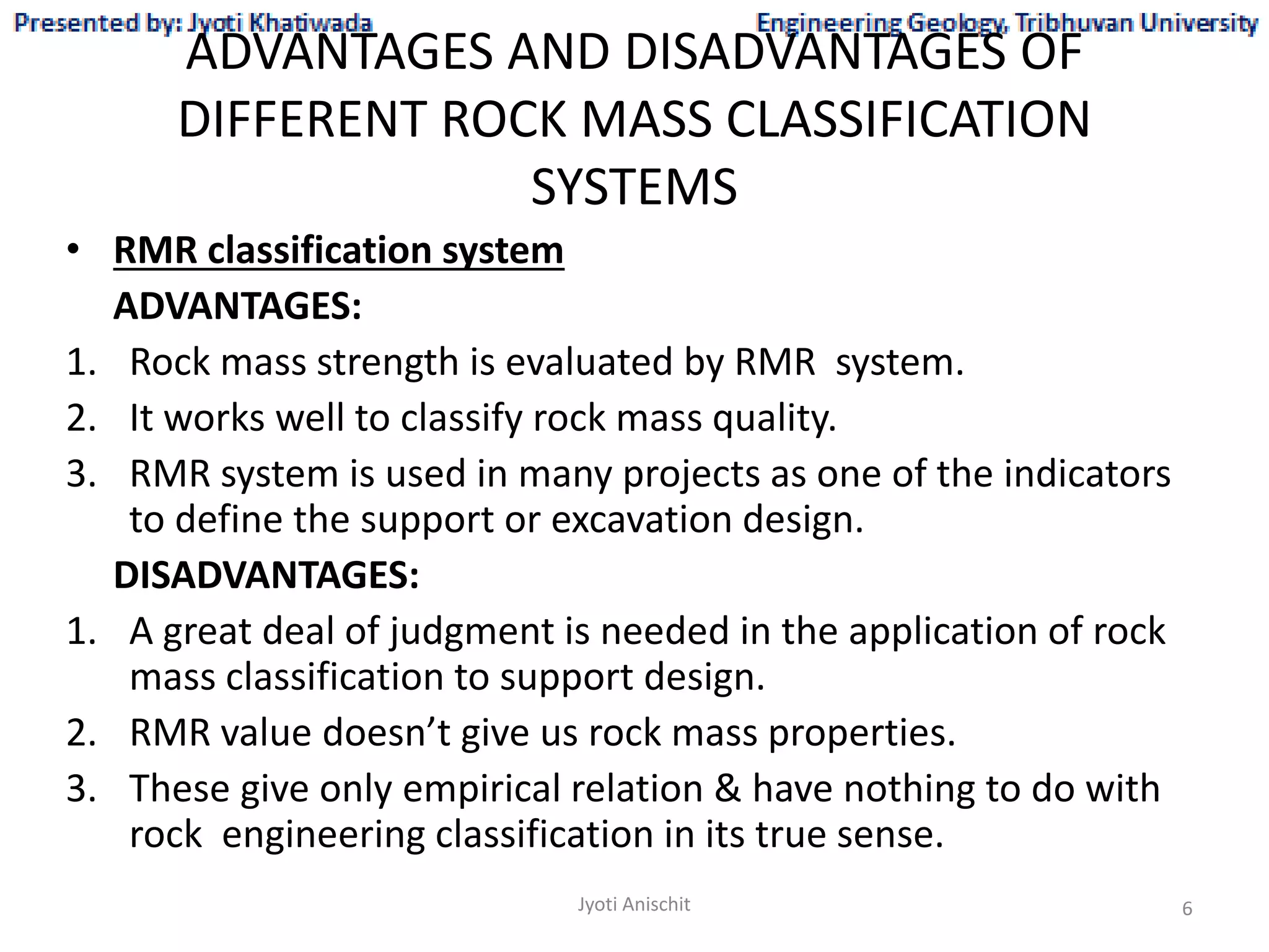 Rock mechanics for engineering geology part 1 | PPTX