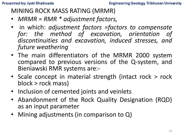Rock mechanics for engineering geology part 1 | PPTX | Civil ...