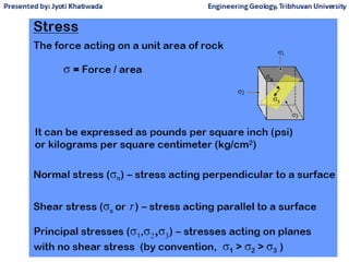 Rock mechanics for engineering geology part 1 | PPTX