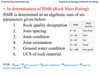 Rock mechanics for engineering geology (part 2) | PPTX