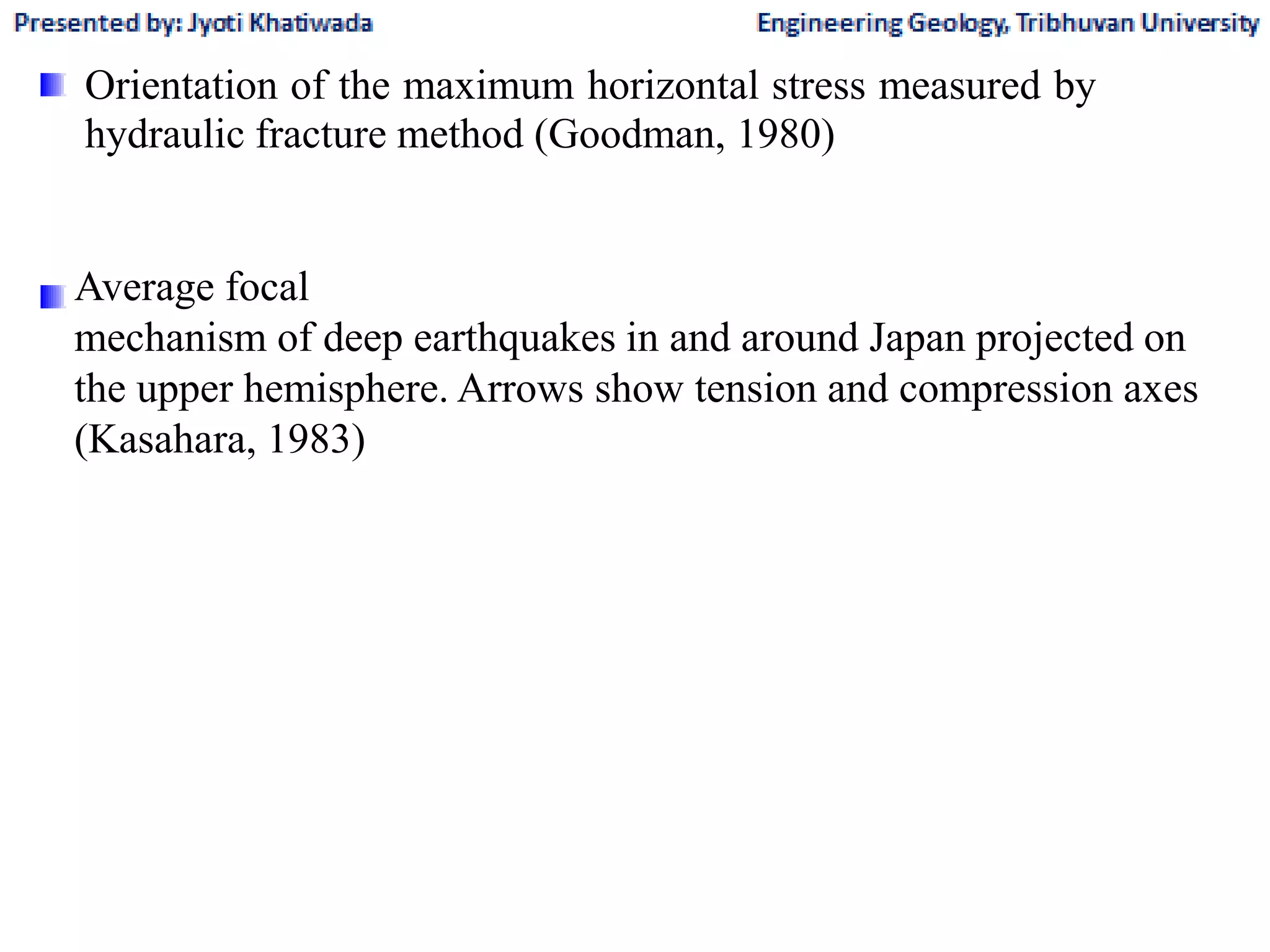 Rock mechanics for engineering geology part 3 | PPTX