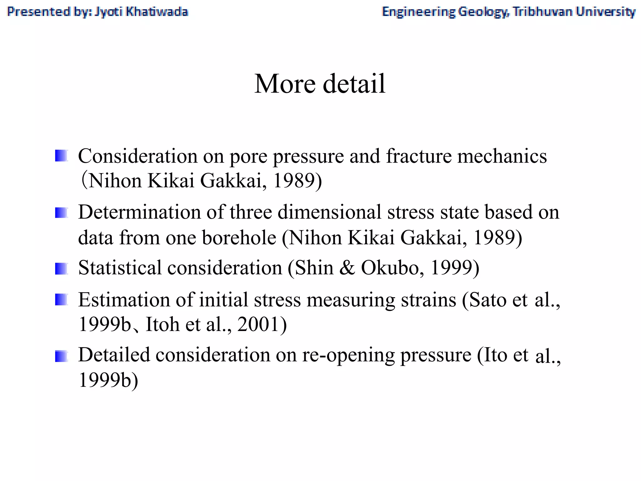 Rock mechanics for engineering geology part 3 | PPTX