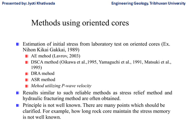 Rock mechanics for engineering geology part 3 | PPTX