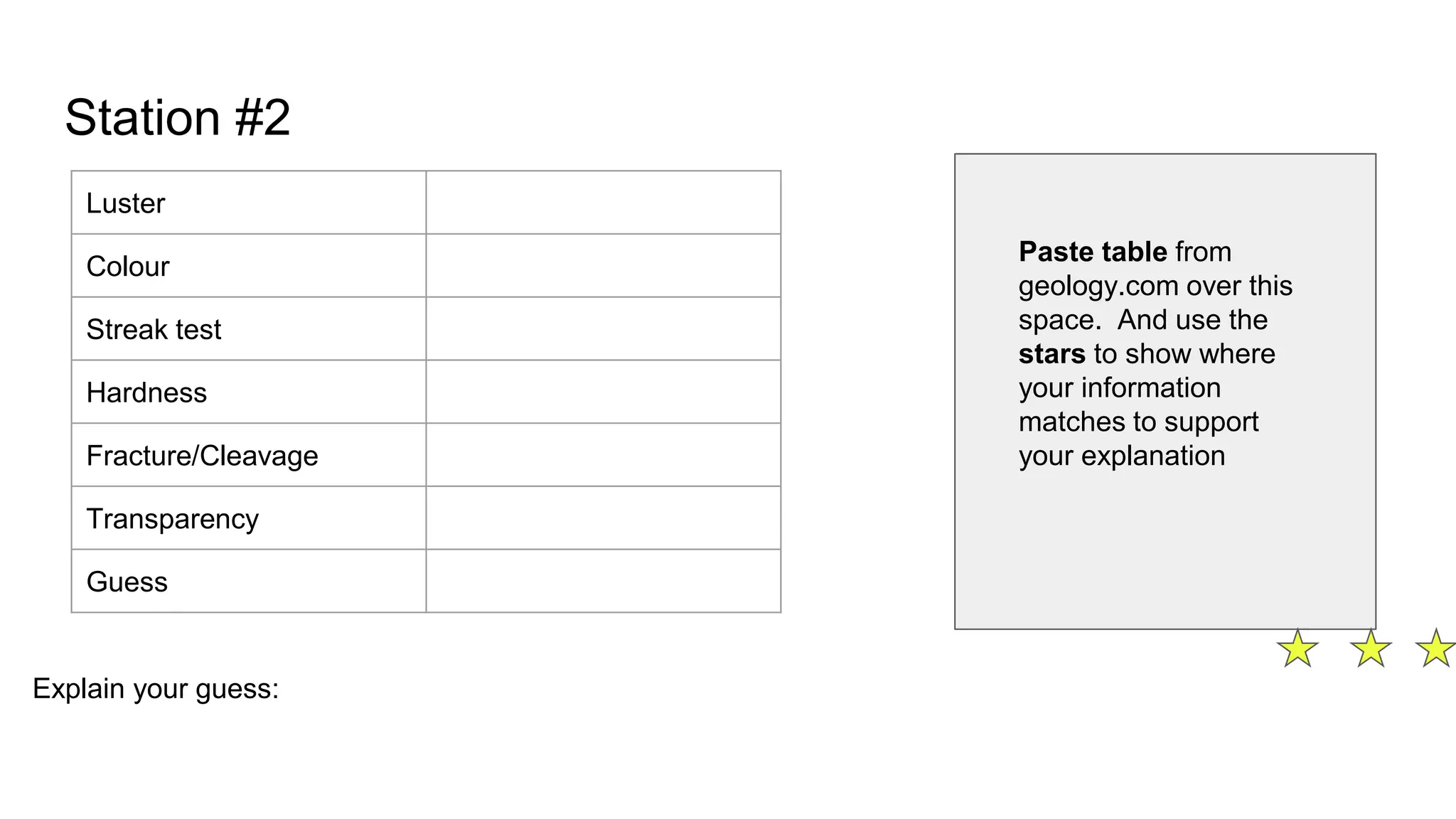 Alberta Grade 7 Mineral identification template | PPTX