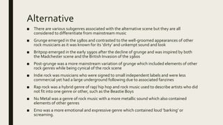 Rock music subgenres | PPTX