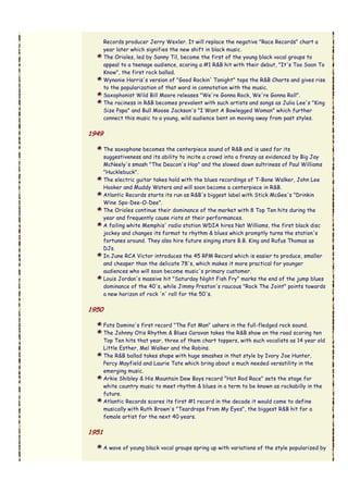 Rock 'n' roll timeline 50s | PDF