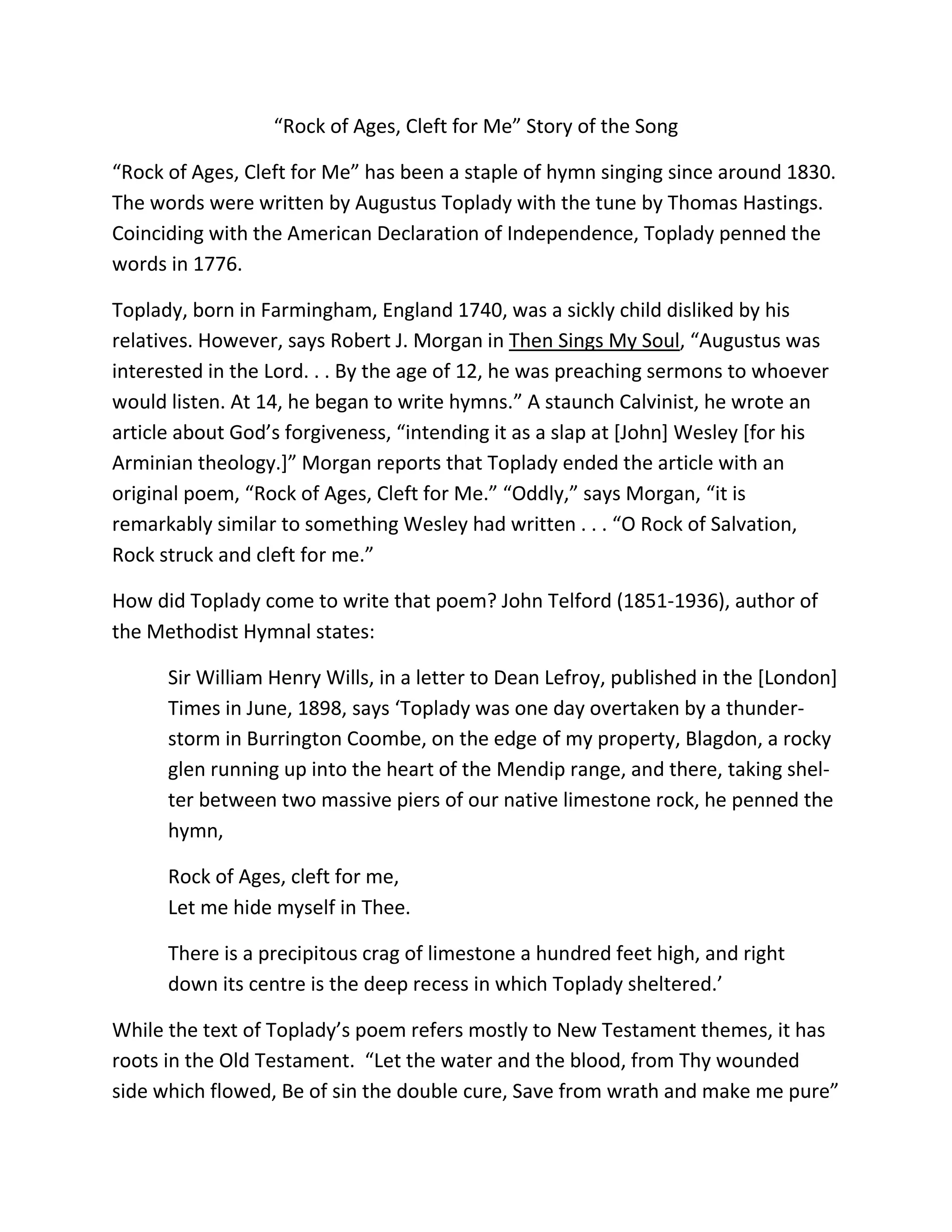 Rock of ages | DOCX