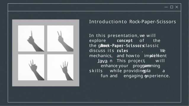 Rock Paper Scissors game presentation in java | PPTX