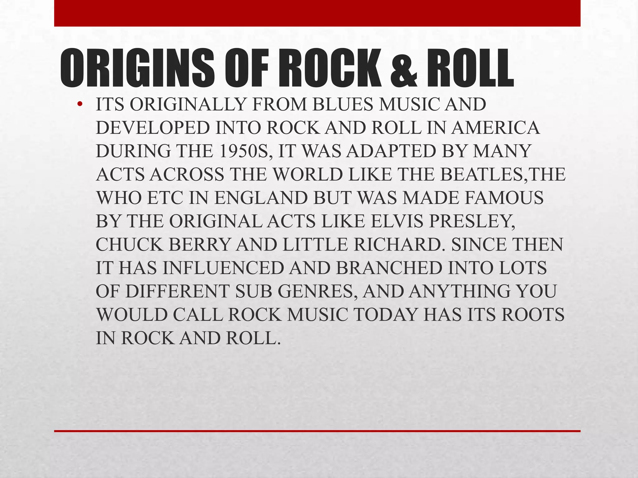 Rock & roll presentation | PPTX