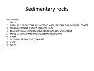 ROCKS AND THEIR PHOTOS WITH PROPERTIES | PPT